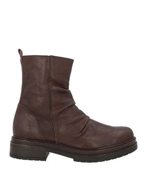 DIVINE FOLLIE Dark Leather Ankle Boots - Brown