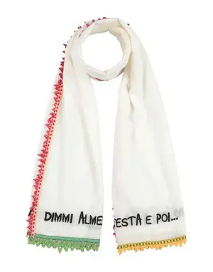 Faliero Sarti Scarf Ivory Cotton, Polyester