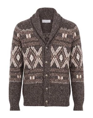Brunello Cucinelli Cardigan Taupe Size Alpaca Wool, Polyamide, Virgin Wool, Cashmere, Silk - Grey