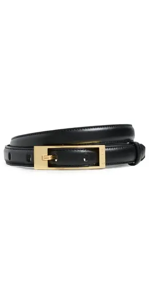 ANINE BING Elly Smooth Leather Belt - Black