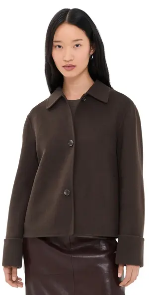 Theory Boxy Cuff Jacket - Cacao