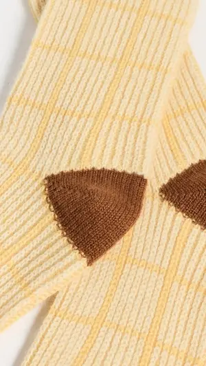 Guest In Residence The Checker Soft Knit Socks - Butter Combo