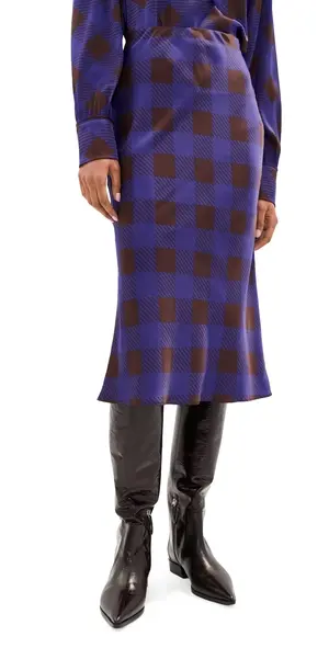 LE BOP Olive Skirt - Deep Blue/brown