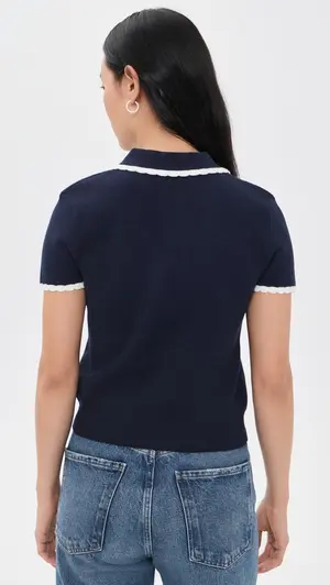 English Factory Scallop Detailed Short Sleeve Polo