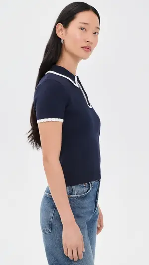 English Factory Scallop Detailed Short Sleeve Polo
