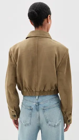 AGOLDE Nahla Cropped Goatskin Suede Jacket