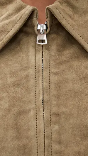 AGOLDE Nahla Cropped Goatskin Suede Jacket