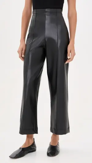 RIPLEY RADER Cropped Vegan Leather Straight Leg Pants