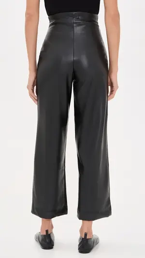 RIPLEY RADER Cropped Vegan Leather Straight Leg Pants