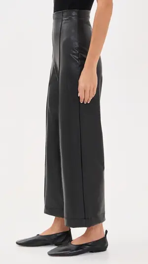 RIPLEY RADER Cropped Vegan Leather Straight Leg Pants