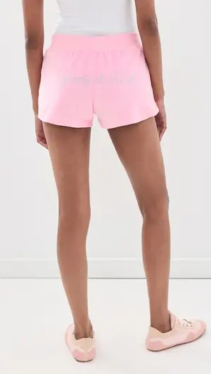 SPORTY & RICH Signature Logo Krystal Shorts