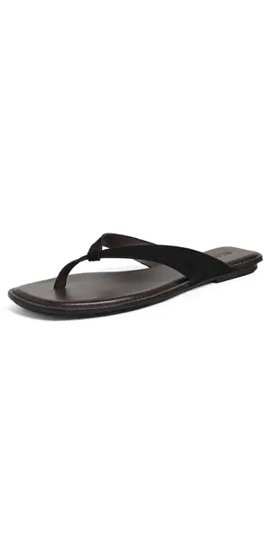 ST. AGNI Opanka Suede Sandals - Black/coffee