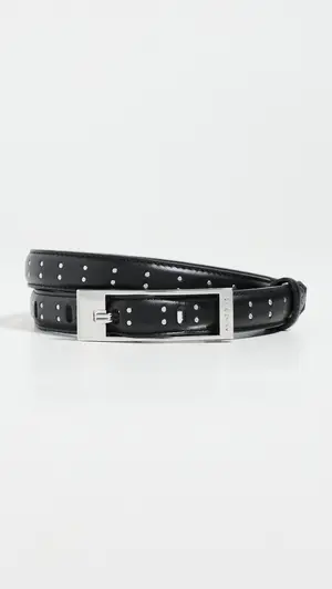 ANINE BING Elly Smooth Leather Studded Belt