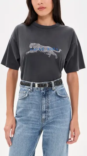 ANINE BING Elly Smooth Leather Studded Belt