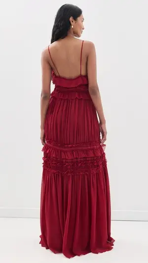 Ulla Johnson Dorothea Sleeveless Silk Gown - Cerise