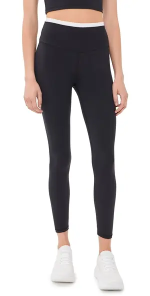 Terez Flex Active Ribbed Layered Leggings - Black