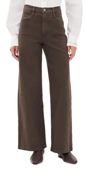 FAVORITE DAUGHTER The Mischa Wide Leg Ankle Jeans - Espresso