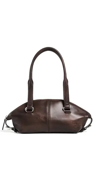 Staud Hester Mini Shoulder Bag - Espresso Distressed