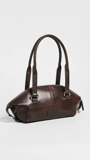 Staud Hester Mini Shoulder Bag - Espresso Distressed