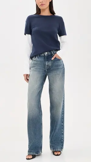 EB DENIM Mid Rise Baggy Jeans