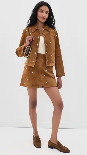 Hunter Bell Dottie Suede Skirt