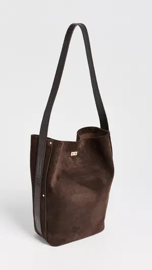 Tory Burch Lock Suede Slim Bucket Bag