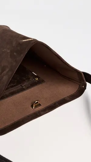 Tory Burch Lock Suede Slim Bucket Bag