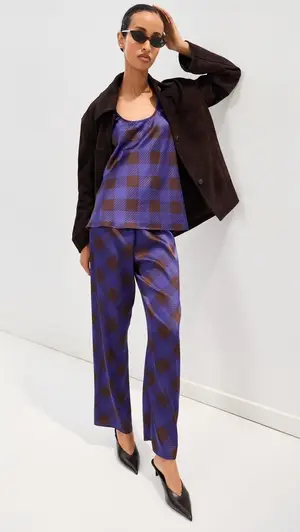 LE BOP Ellie Pants - Deep Blue/brown