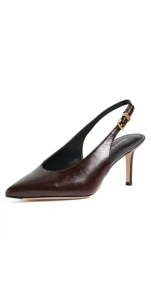 Veronica Beard Luciana Slingback Heels - Burgundy
