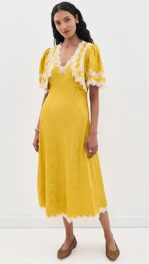 Sea Shay Lace Cape Midi Dress