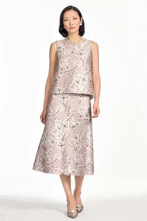 Sachin & Babi Floral Mikado Skirt - Frosted Sakura