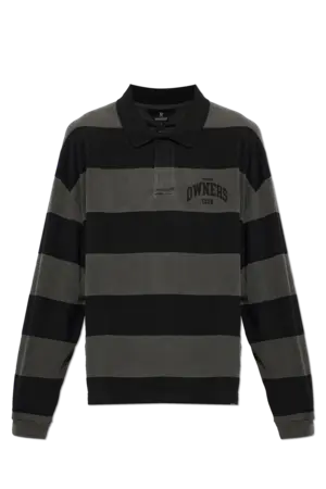REPRESENT Striped Polo Shirt - Black
