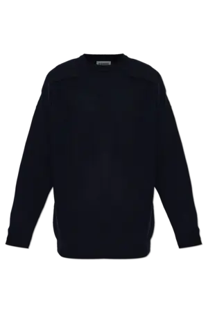JIL SANDER Wool Crew Neck Sweater - Navy Blue