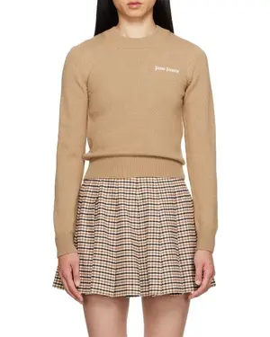 Palm Angels Logo Embroidered Knitted Jumper