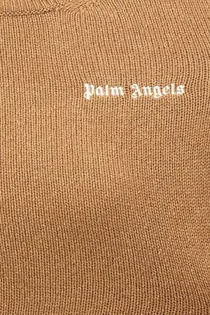Palm Angels Logo Embroidered Knitted Jumper