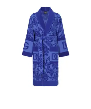Dolce & Gabbana Dolce Gabbana Logo Jacquard Terry Bathrobe