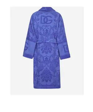 Dolce & Gabbana Dolce Gabbana Logo Jacquard Terry Bathrobe