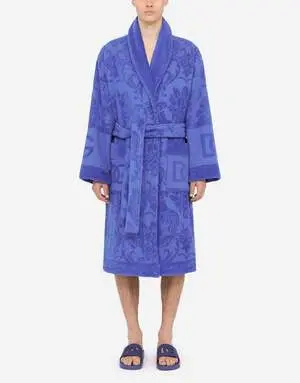 Dolce & Gabbana Dolce Gabbana Logo Jacquard Terry Bathrobe