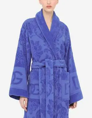 Dolce & Gabbana Dolce Gabbana Logo Jacquard Terry Bathrobe