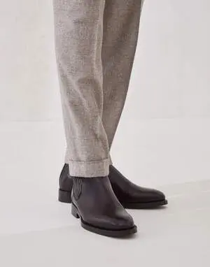 Brunello Cucinelli Burnished Leather Chelsea Boots