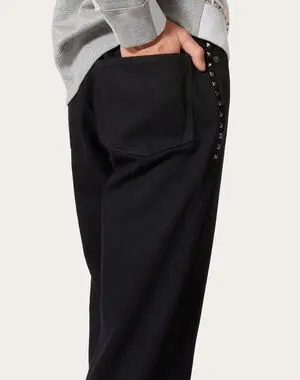 Valentino Garavani Stud Detailed Straight Leg Jeans
