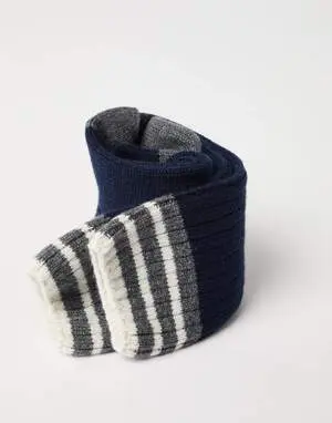 Brunello Cucinelli Ribbed Socks With Striped Detail