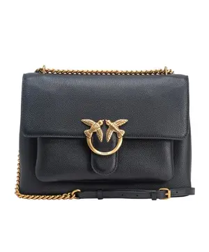 Pinko Logo Plaque Chain-linked Crossbody Bag