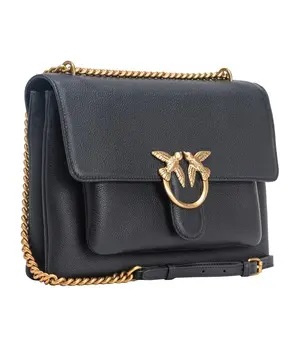 Pinko Logo Plaque Chain-linked Crossbody Bag