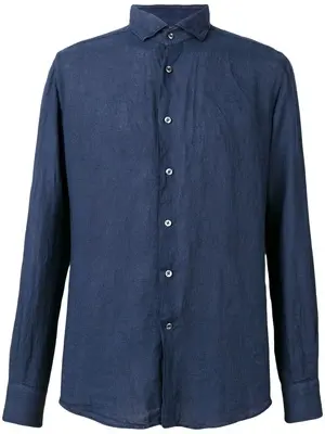 GLANSHIRT Slim Fit Long Sleeve Shirt - Blue