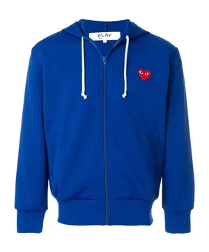 Play Comme Des Garcon Zip-up Hoodie - Blue