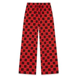 RITA ROW Floral Print Crepe Trousers - Red