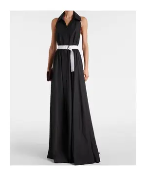 Norma Kamali Halterneck Belted Maxi Dress