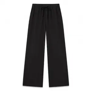 RITA ROW Ecovero Crepe Relaxed Straight-leg Trousers - Black