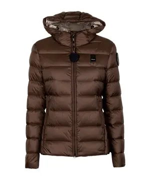 BLAUER. Short Padded Down Jacket With Hood - Green